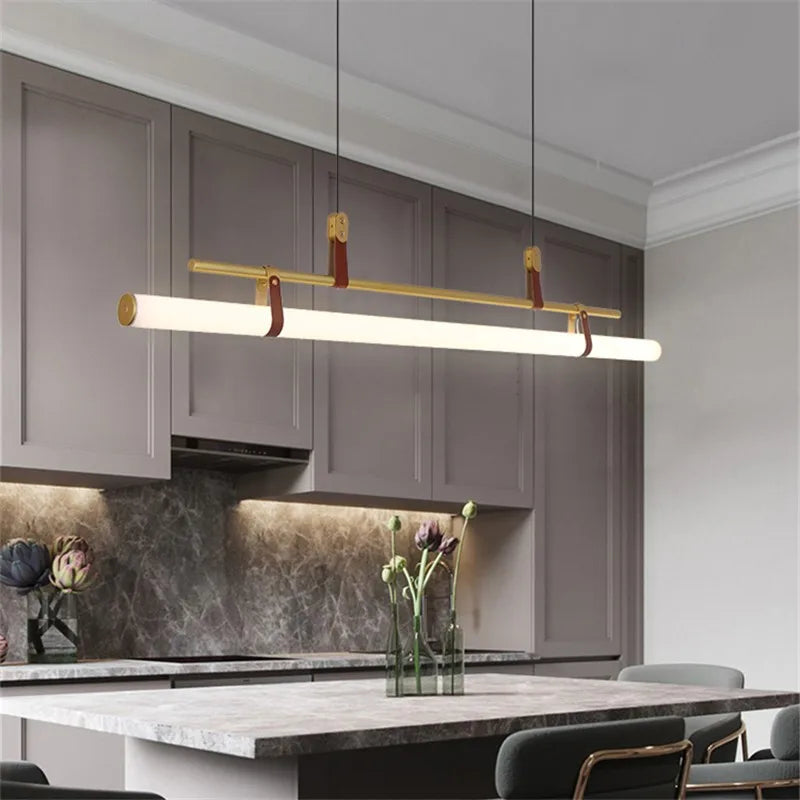 Lustre vintage led longue lampe pour salle à manger lampe suspendue ...