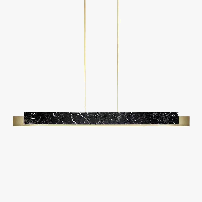 Lustre design style marbre moderne de luxe minimaliste longue bande | Lumeers