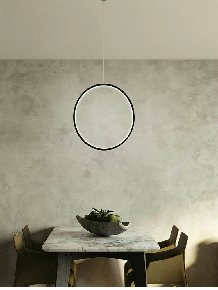 Led moderne anneau cercle suspension lumières rond lustre décor à la maison pour salon éclairage ...