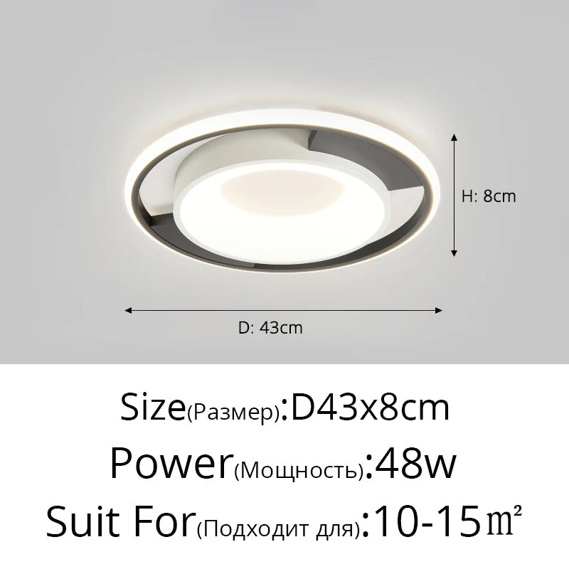 Plafonnier led rectangulaire nordique avec télécommande à intensité variable | Lumeers.com