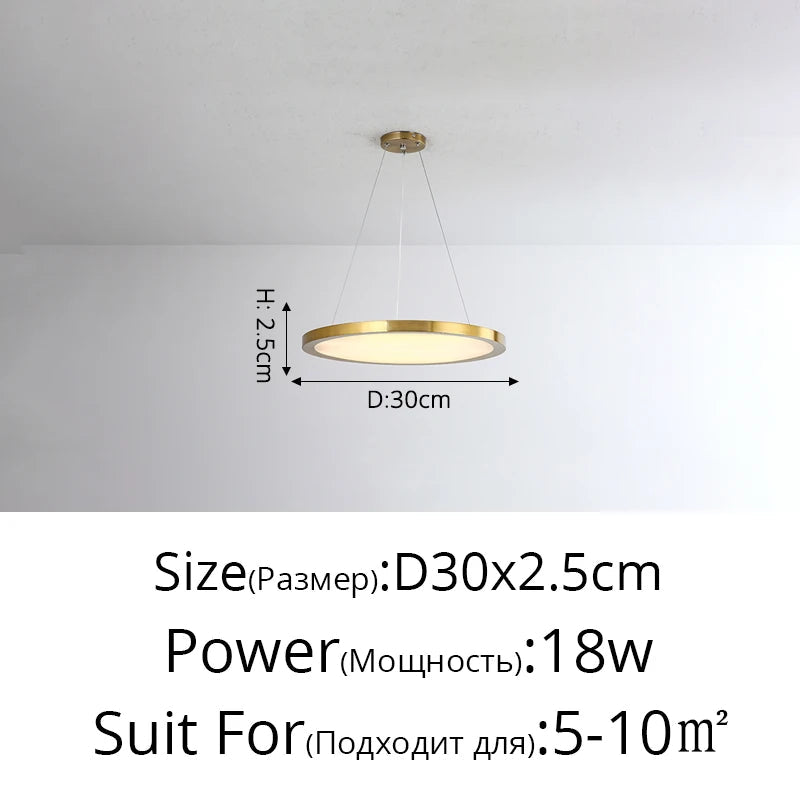 Suspension led ronde dorée moderne | Luminaires sur Lumeers.com