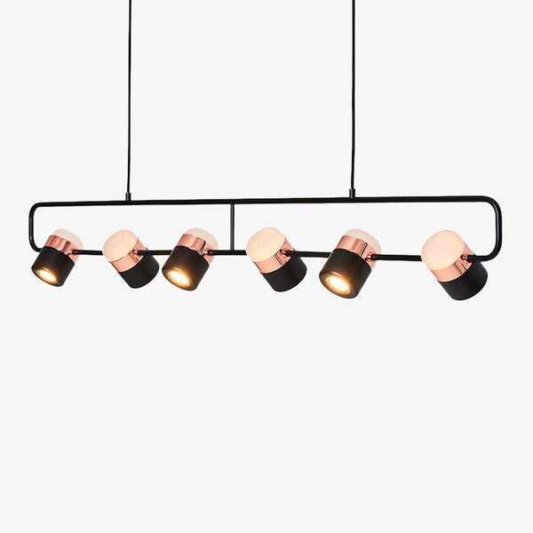 Lustre suspendue LED avec spots rose gold | Lumeers.com